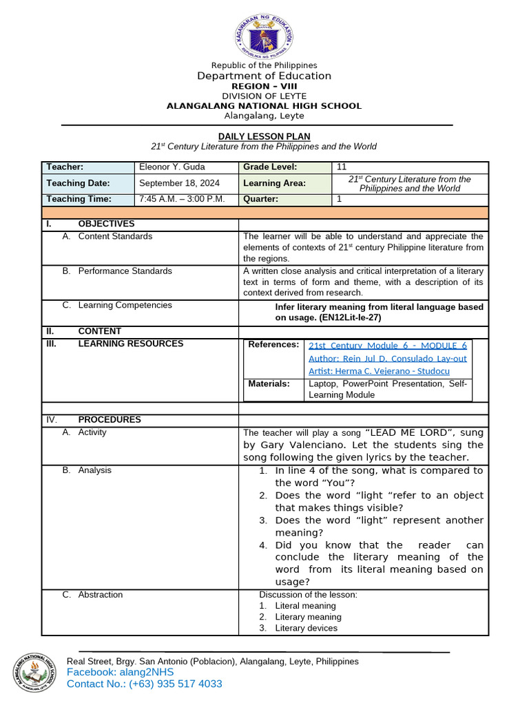 Infer Literary Meaning From Literal Language Based On Usage | PDF ...