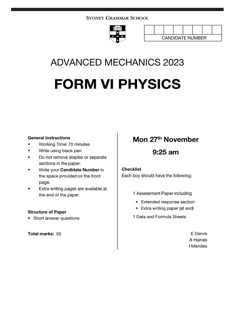 SGS - 2023 AM Assessment PRINT | PDF | Physical Phenomena | Motion (Physics)