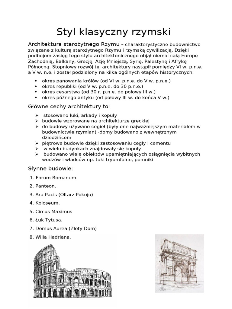 Styl Klasyczny Rzymski | PDF