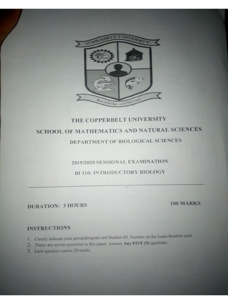 Bi110 2020 Sessional | PDF