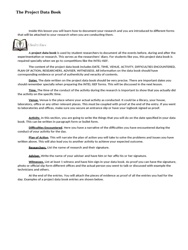 Lesson 3 Project Data Book | PDF | Books | Computing