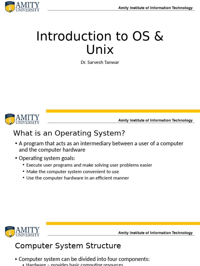 Introduction To Unix1 | PDF | Operating System | Computer Program
