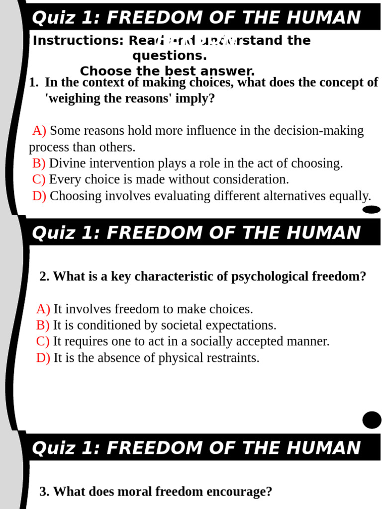 Philo Quiz 2ND Quarter 1ST Quiz | PDF | Free Will | Id