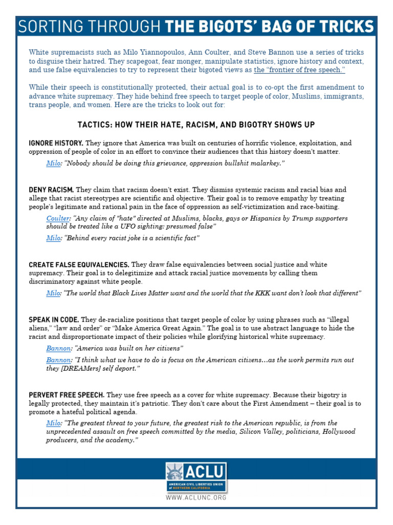 Sorting Through The Bigot-S Bag of Tricks | PDF | Racism ...