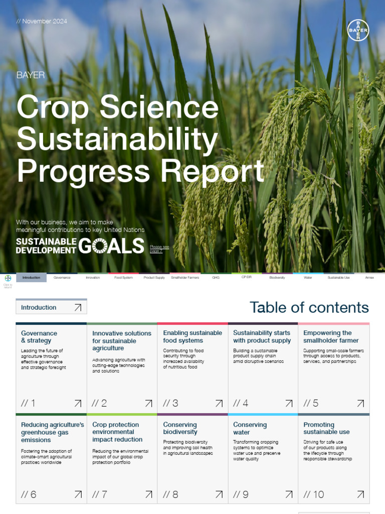 Bayer Cs Sustainability Progress Report 2024 11 07 | PDF | Agriculture | Sustainability