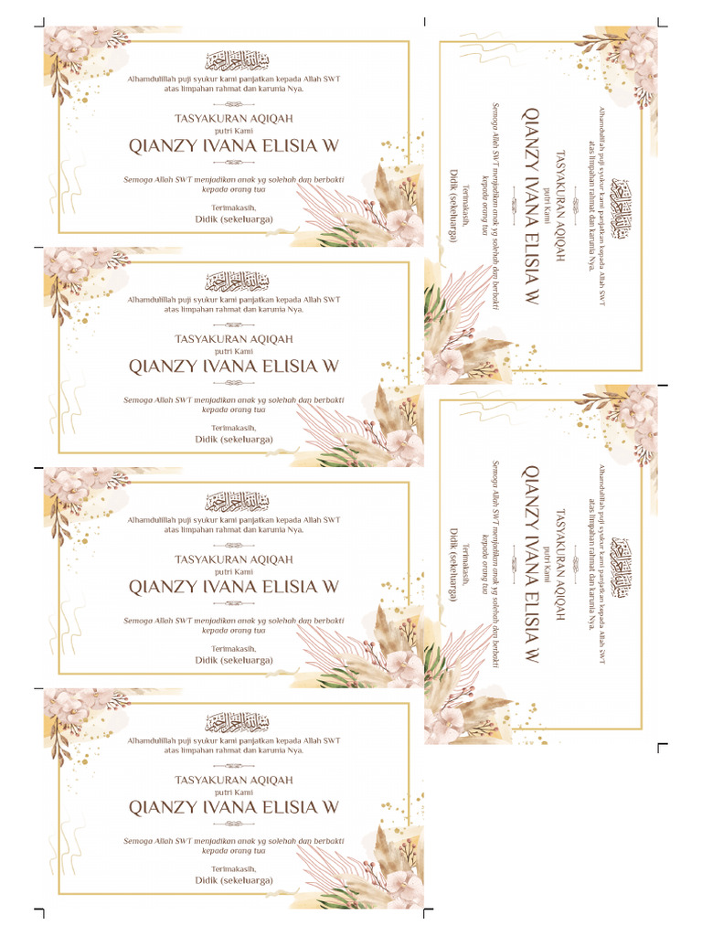 Aqiqah Qian Print | PDF
