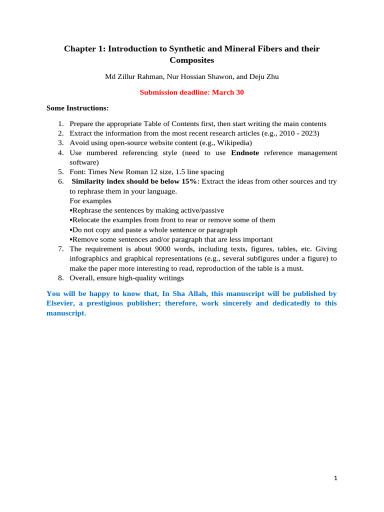 Chapter 1 Introduction To Synthetic and Mineral Fibers and Their ...