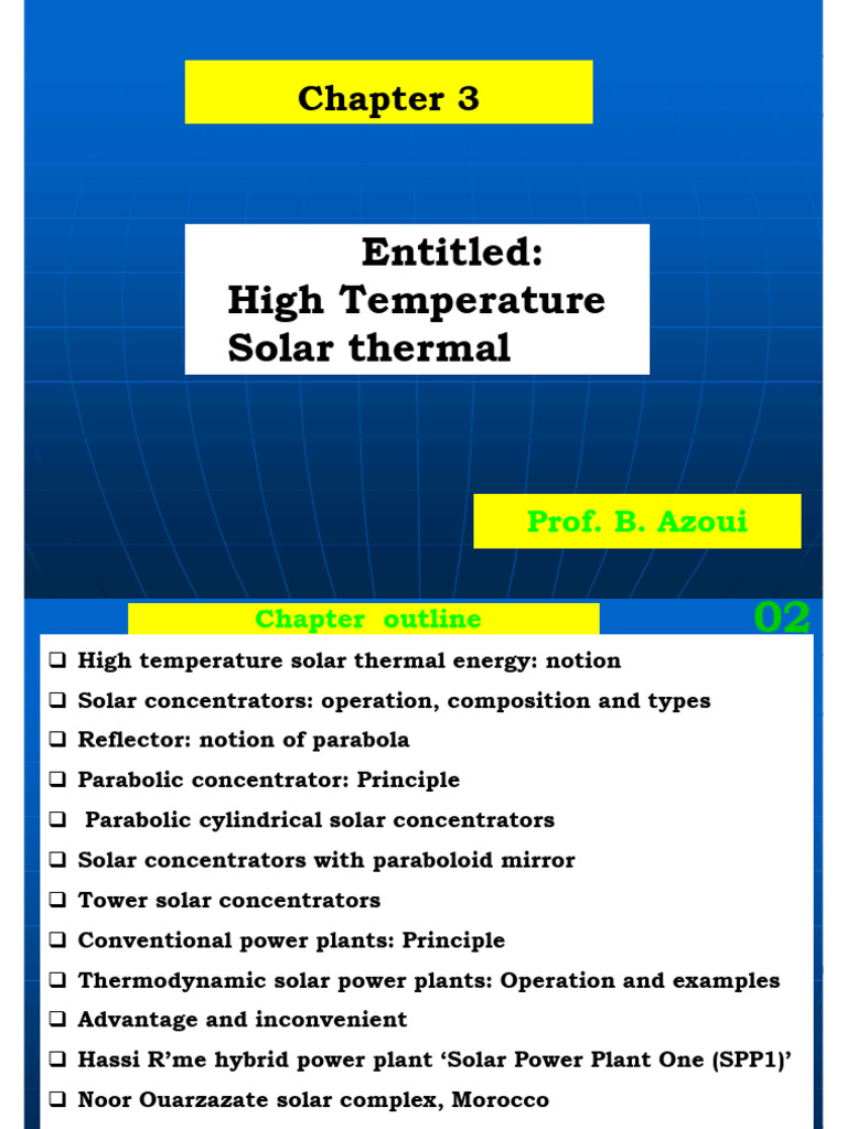 Chapter Three High Temperature Solar Thermalc | PDF | Power Station ...