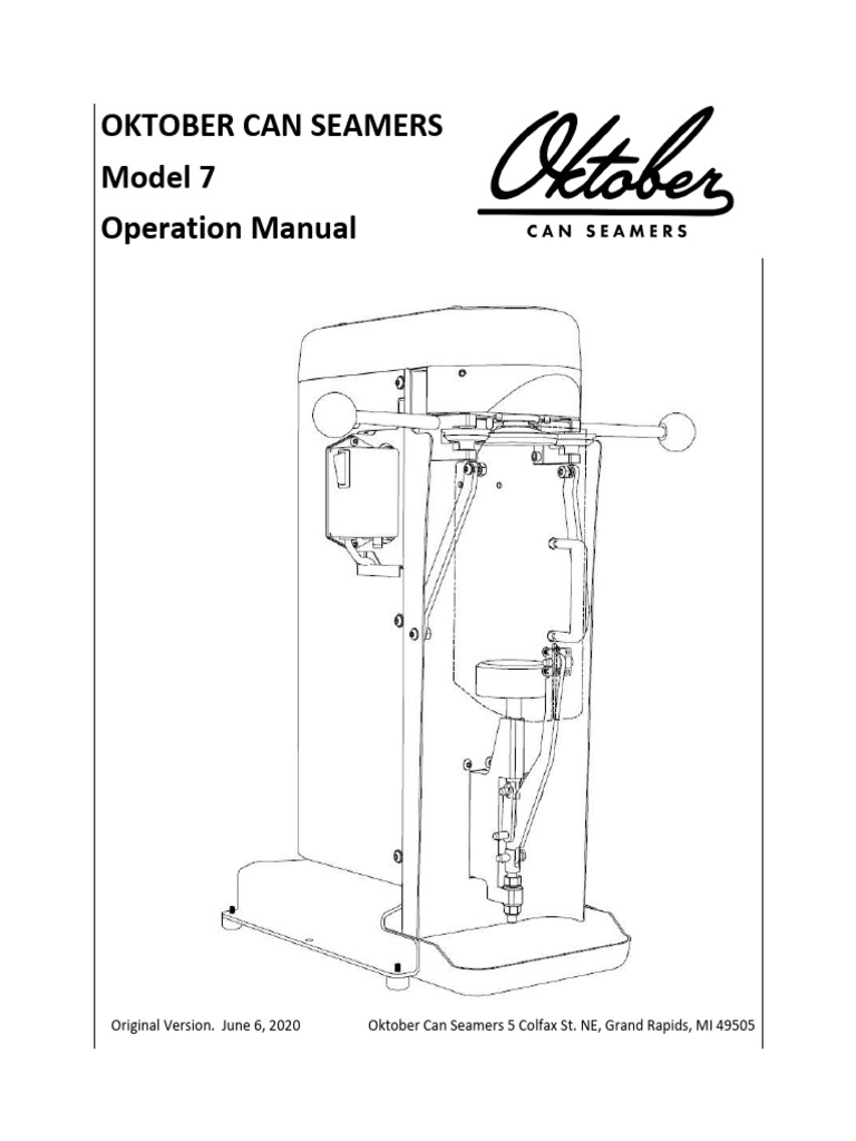 Oktober Model 7 Can Seamer Manual | PDF | Belt (Mechanical) | Screw