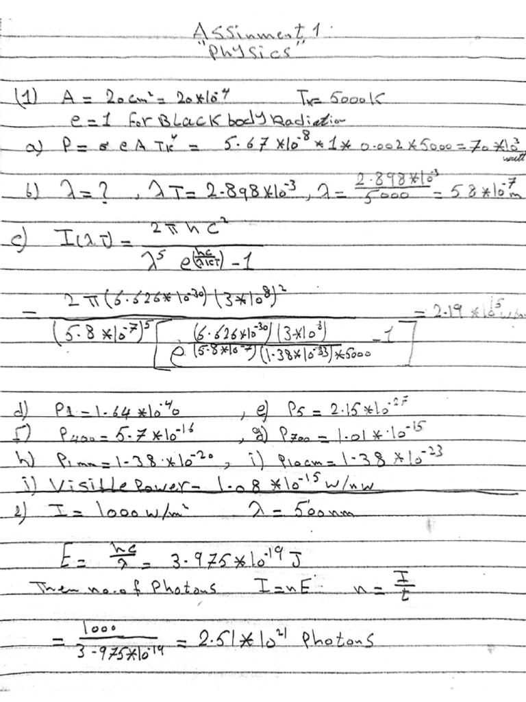 Assignment 1 Physics | PDF