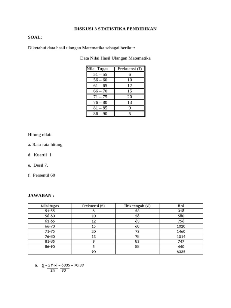 Diskusi 3 Statistika Pendidikan | PDF