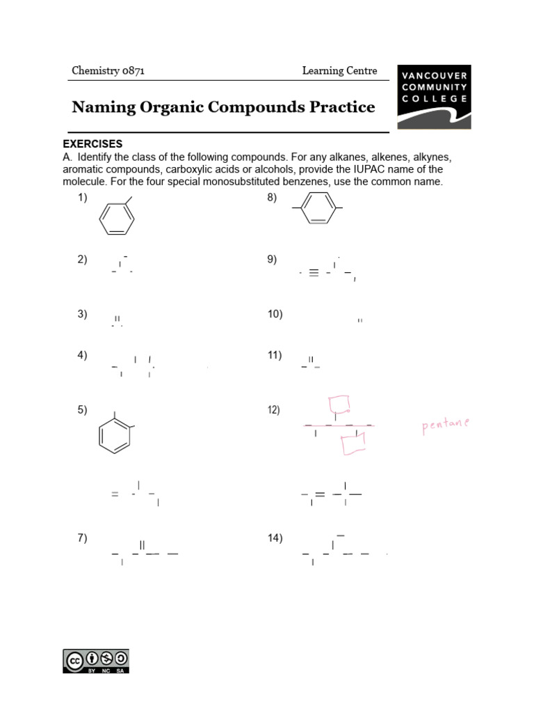 Organic Compound Naming Practice | PDF | Methyl Group | Ether