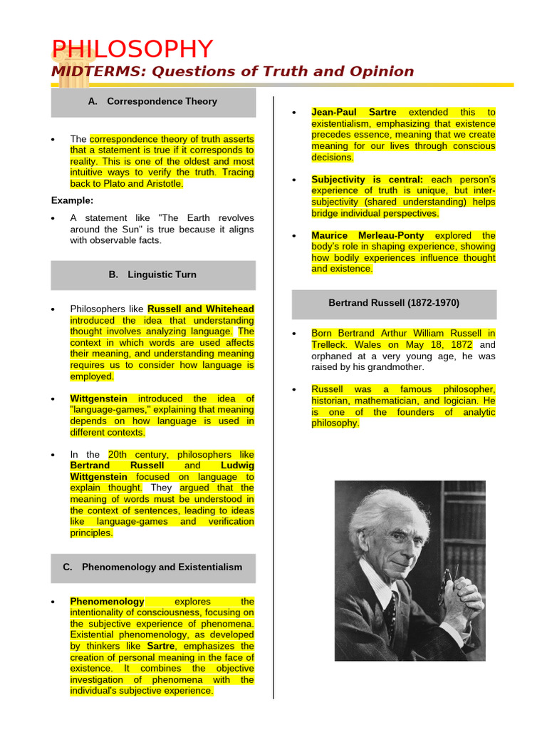 Truth and Opinion in Philosophy | PDF | Phenomenology (Philosophy) | Truth