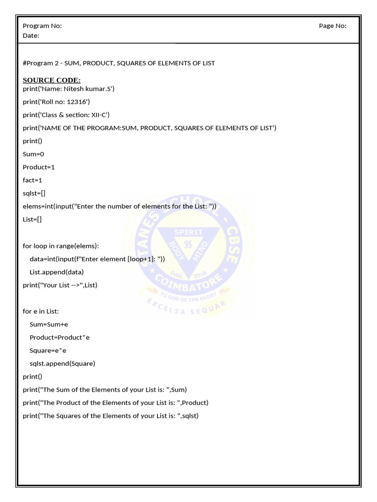 Practical File Index Page Template | PDF | Computers