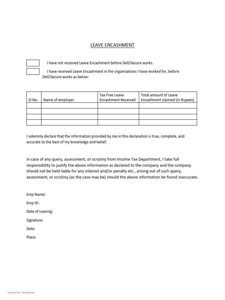 LE Self-Declaration Form | PDF