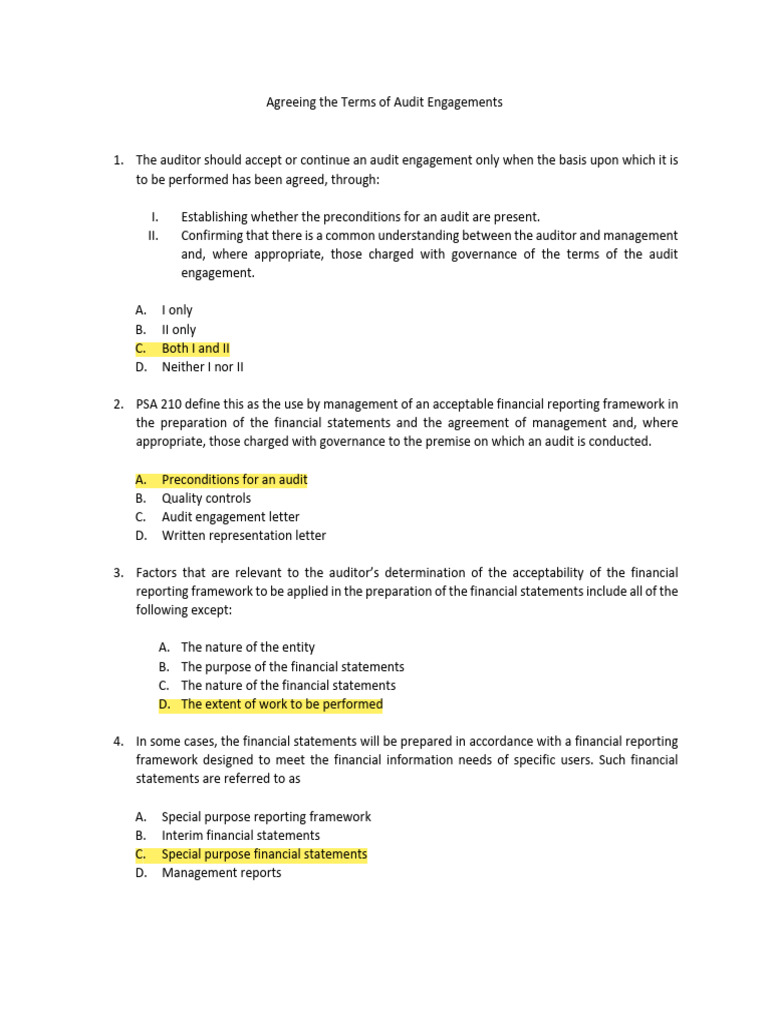 Audit Engagement Terms Agreement | PDF | Audit | Auditor's Report