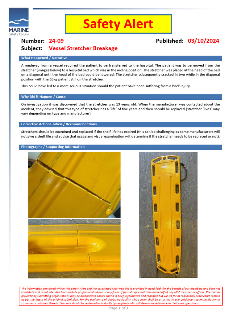 Att 10 MSF Safety Alert 24-09 | PDF | Wellness | Science & Mathematics