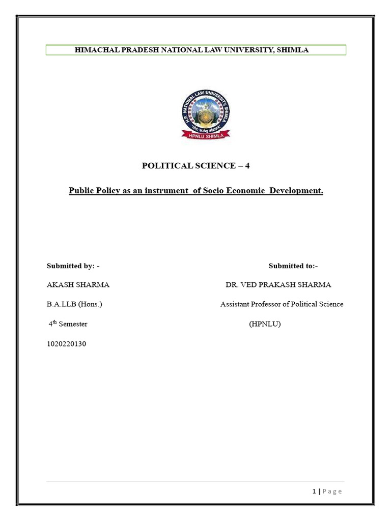 Akash Political Assignment | PDF | Policy | Market (Economics)