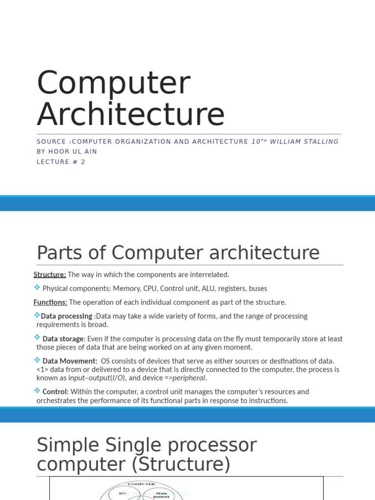 Computer Architecture Lec 2 | PDF | Central Processing Unit | Computer Architecture