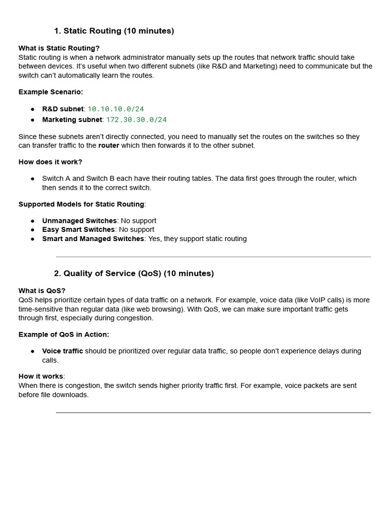 Advanced Functions of Enterprise Switch | PDF | Computer Network | Quality Of Service