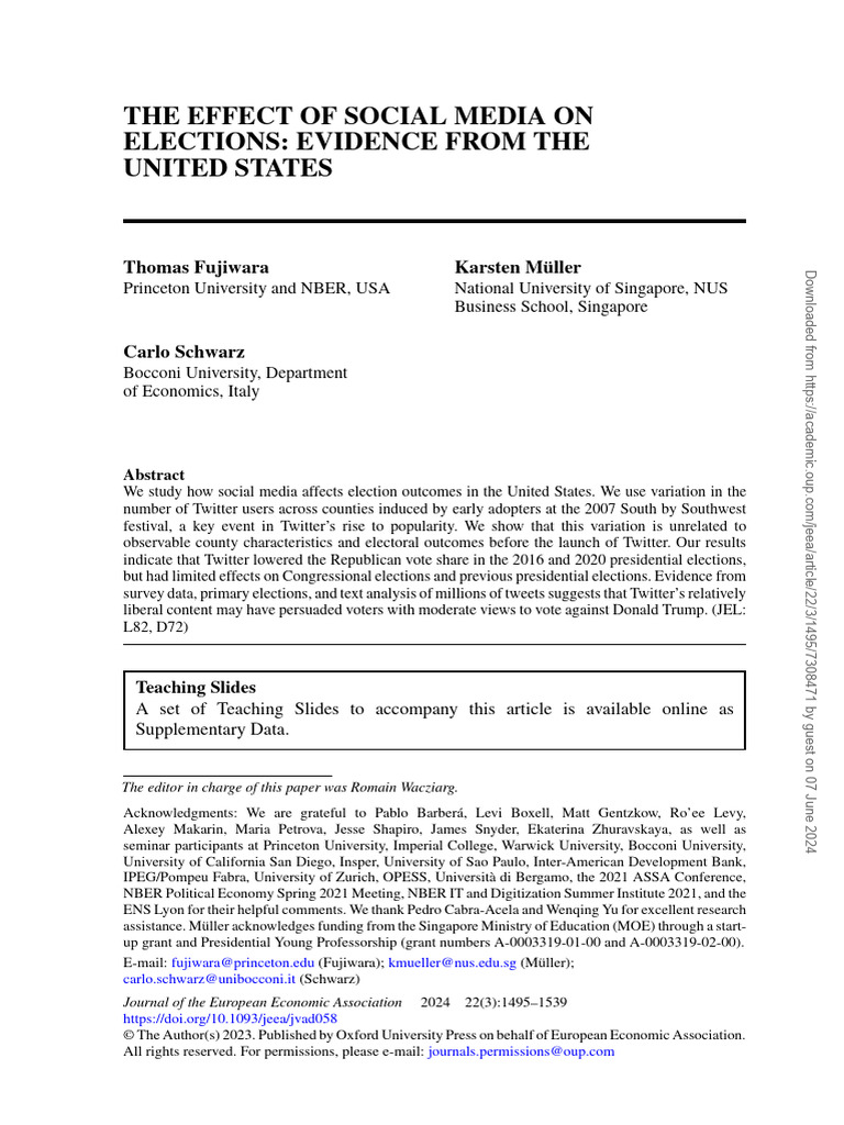 Social Media and Elections | PDF | Social Media | Popular Culture ...