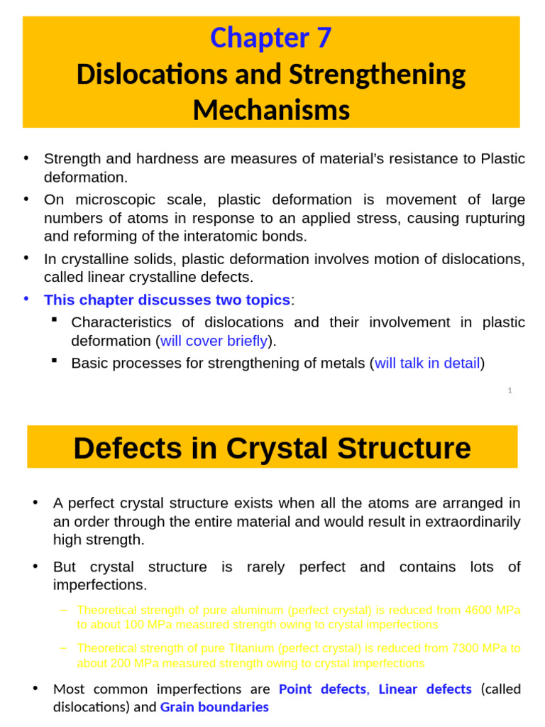 Chapter 7 - Strengthening Mechanism | PDF | Dislocation | Plasticity (Physics)