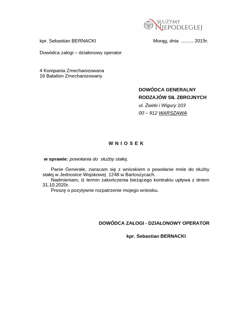 Kopia Wniosek Stała | PDF