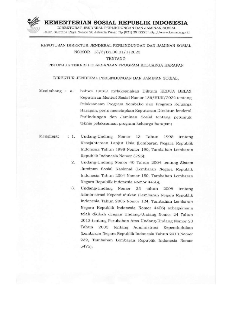 15, Perdirjen TTG Juknis PKH 2 | PDF