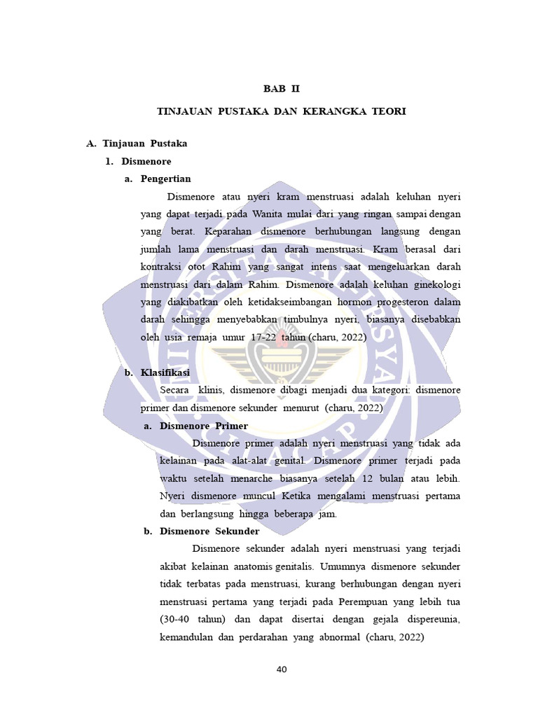 Dismenore: Pengertian dan Klasifikasi | PDF | Kesehatan Holistik
