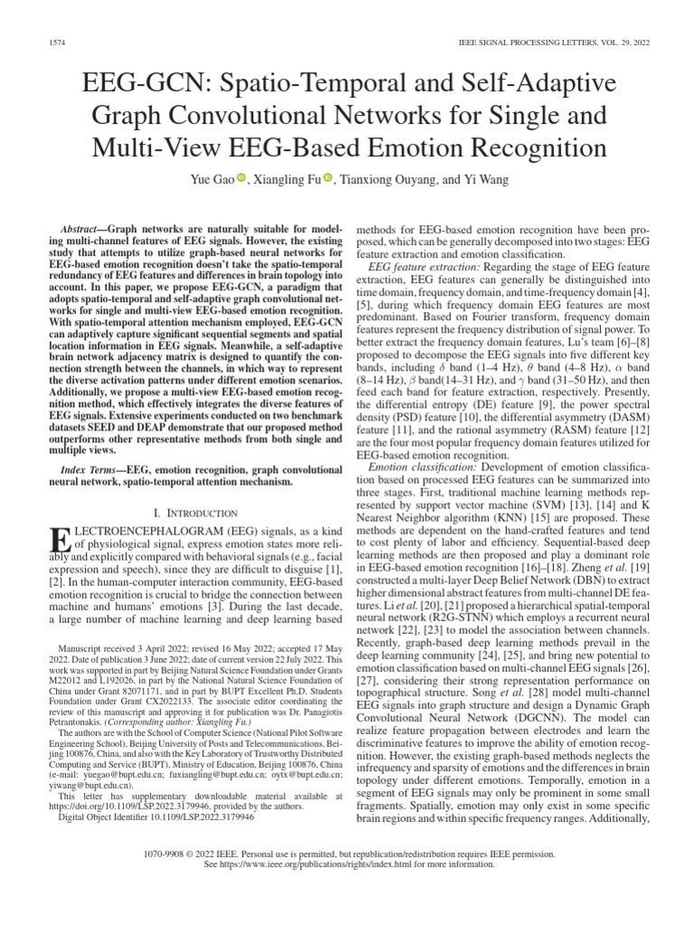 Eeg Gcn Spatio Temporal And Self Adaptive Graph Convolutional Networks