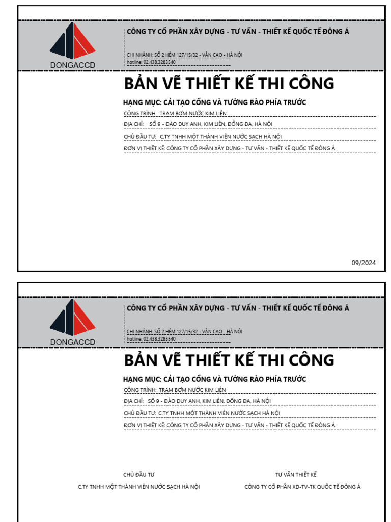 2024 2209 Ban Ve Thiet Ke Thi Cong - Tram Bom So 9 Dao Duy Anh | PDF