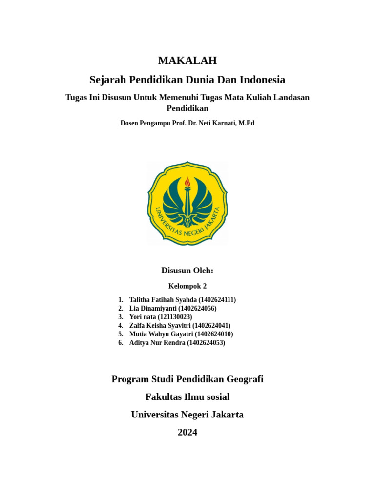 Kel 2 Land. Pendidikan Sejarah Pendidikan | PDF