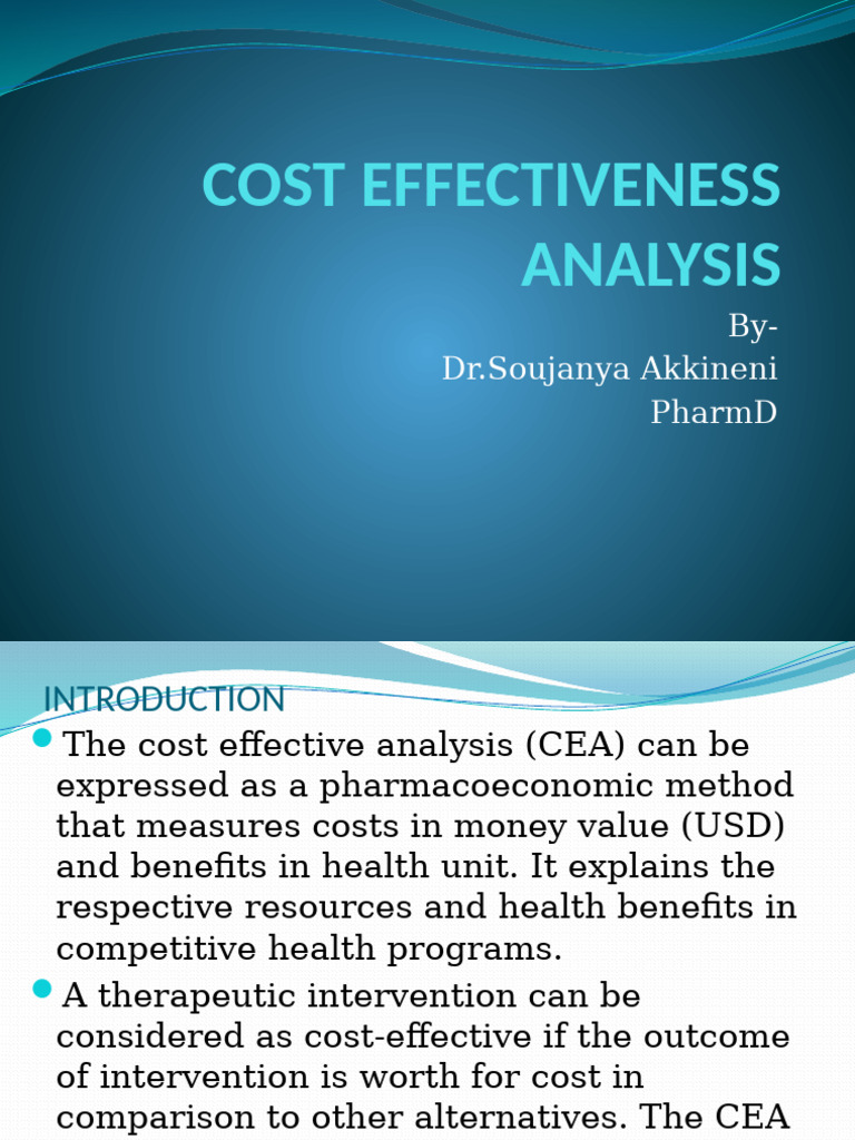 Cost Effectiveness Analysis | PDF | Cost Effectiveness Analysis | Sensitivity Analysis