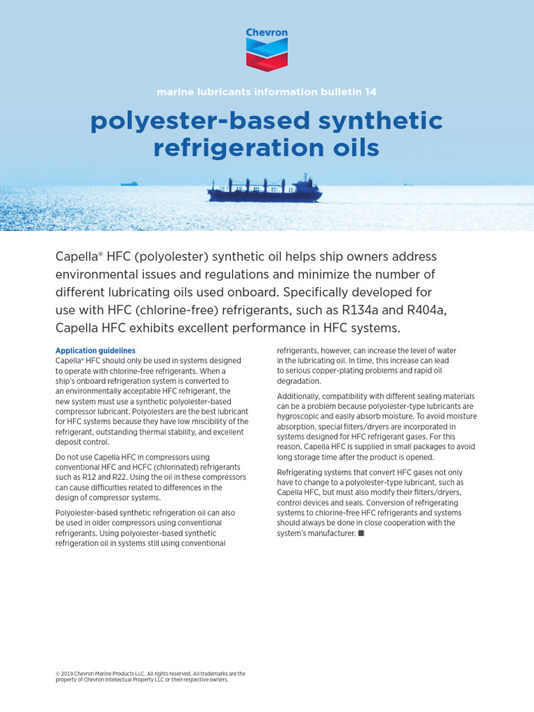14 Synthetic Refridgerator Oils Technical Bulletin | PDF ...