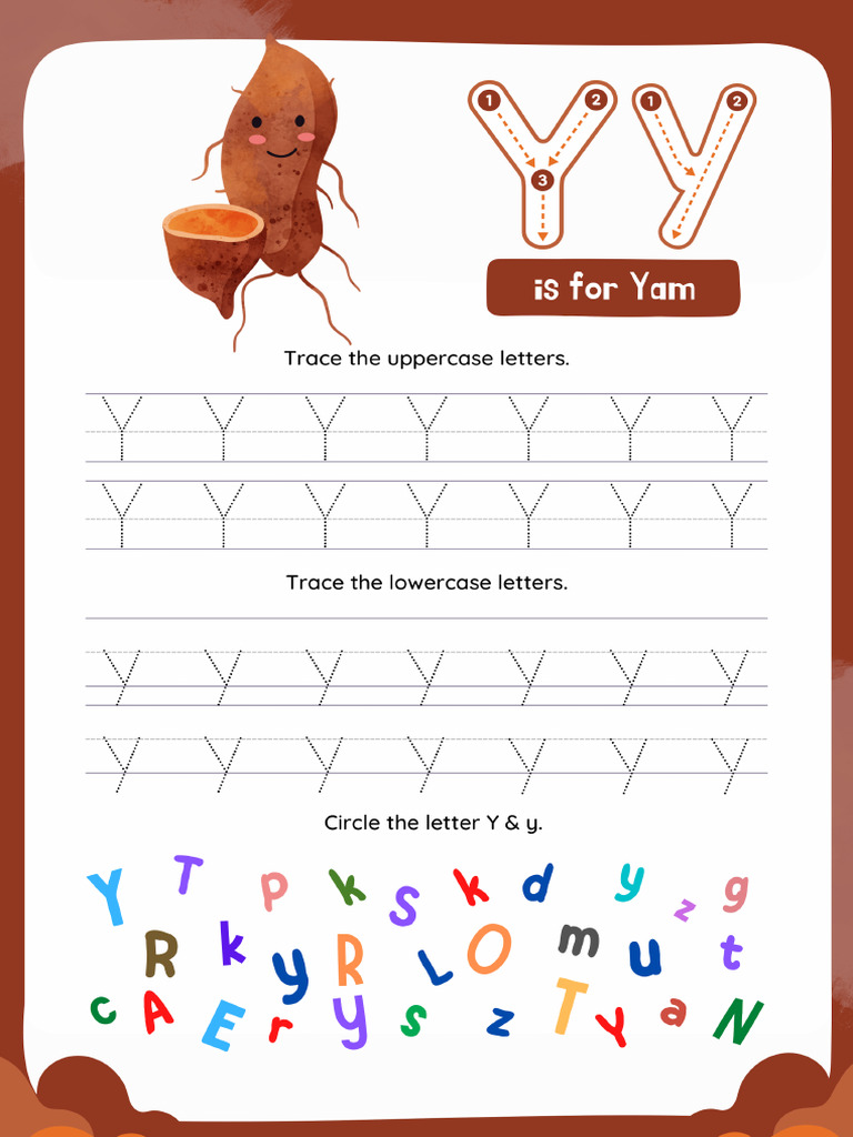 Letter Y y Homework | PDF