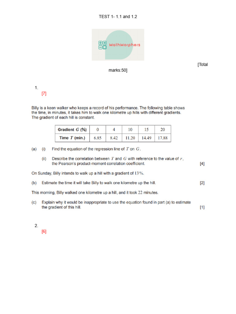 Math AI SL DP Practice Test 1 | PDF