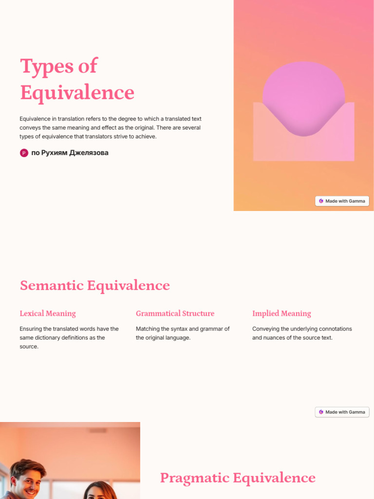 Types of Equivalence | PDF | Semantics | Translations