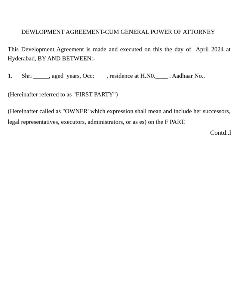 Development Agreement 064427 | PDF | Deed | Conveyancing