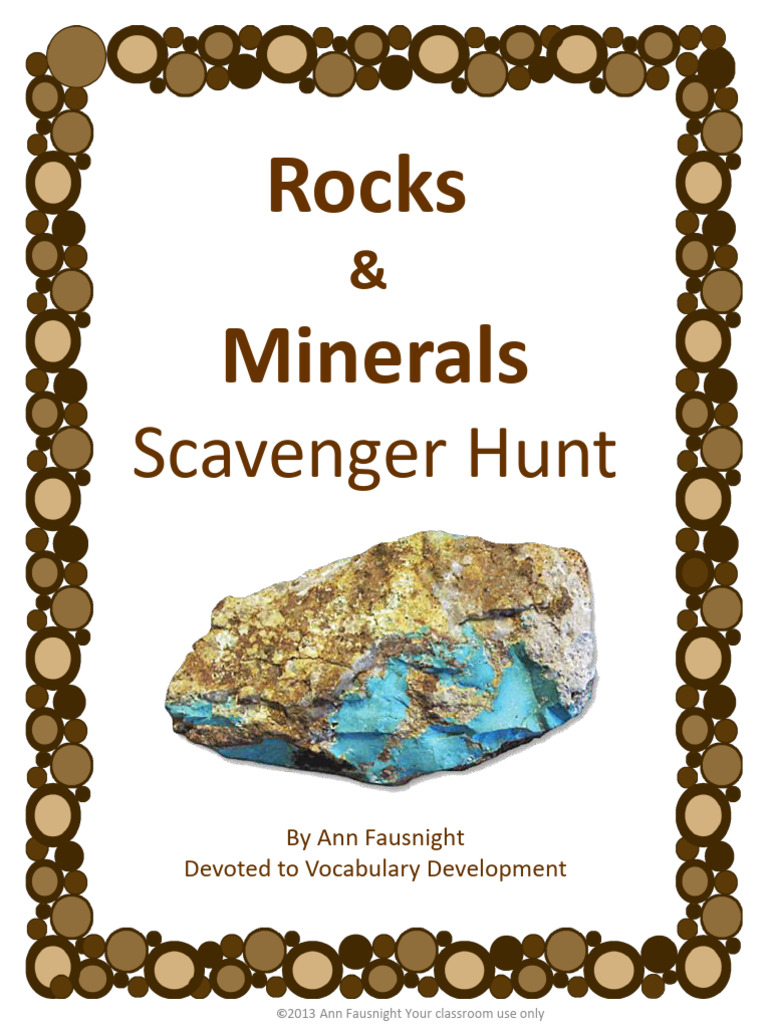 Rocks Minerals: Scavenger Hunt | PDF | Rock (Geology) | Minerals