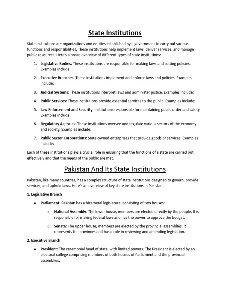 B&S State Institutions | PDF | Legislature | Government Institutions