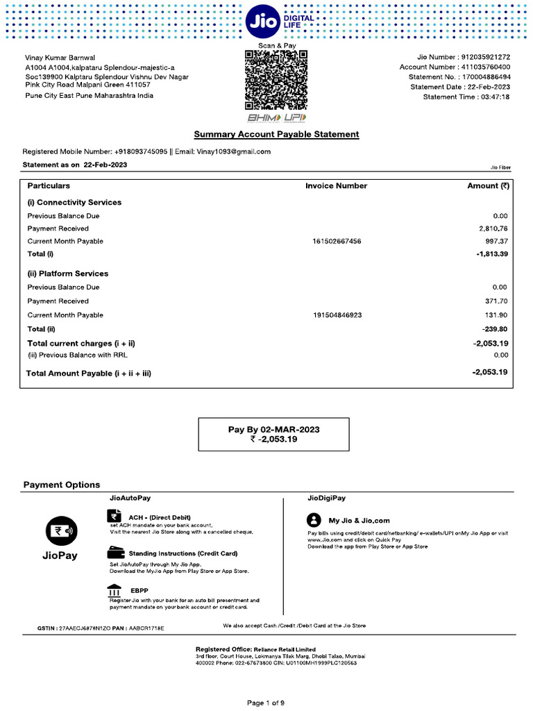 Internet Bill | PDF