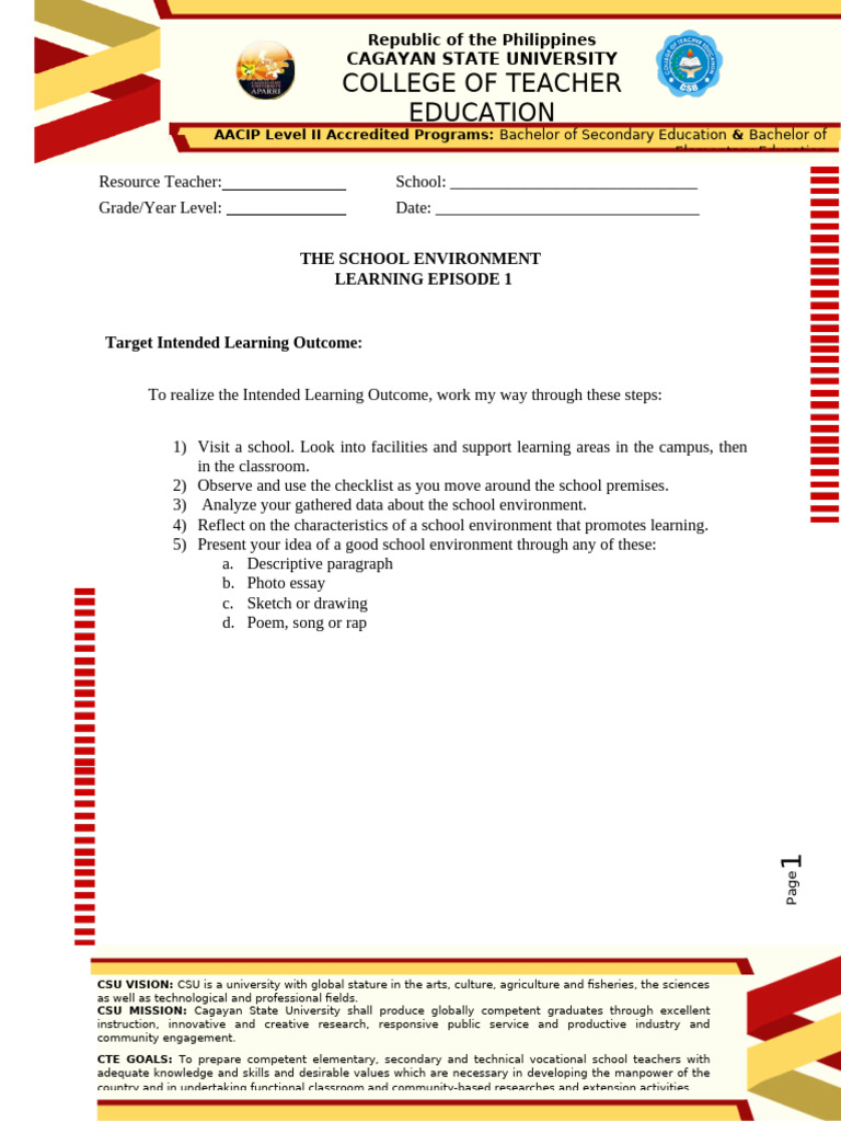 The School Environment | PDF | Vocational Education | Teachers