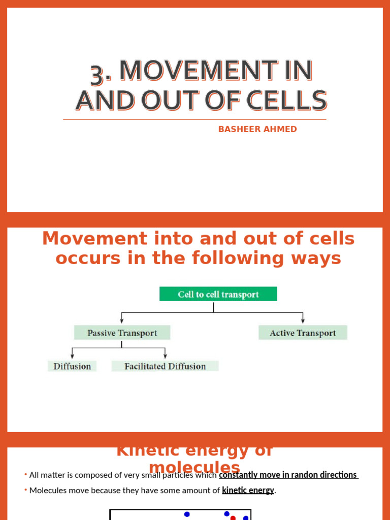 3.1 Movement in and Outof Cells | PDF | Diffusion | Cell Membrane