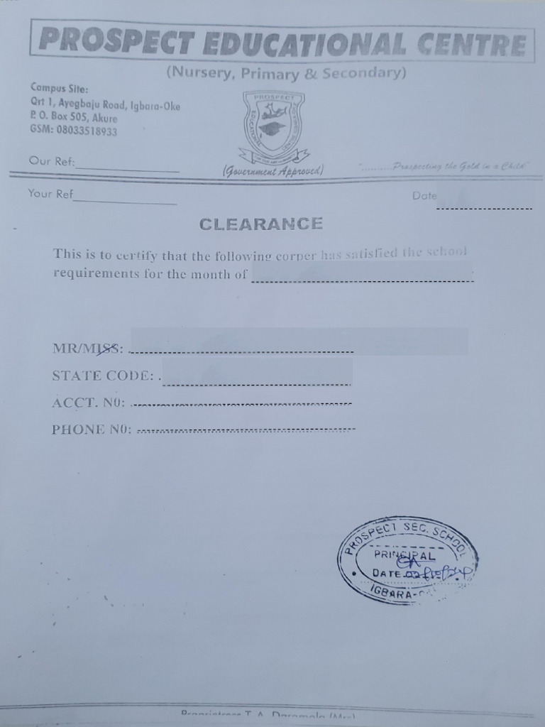 Clearance Form | PDF