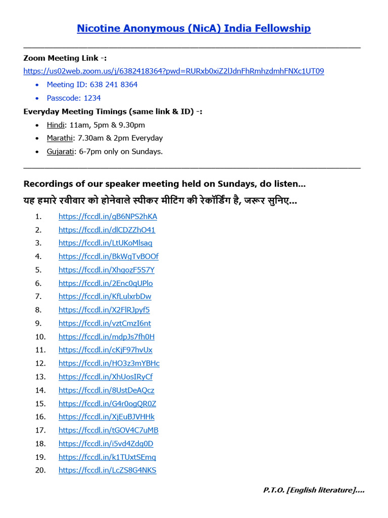 NicA India - Complete Guide | PDF | Twelve Step Program