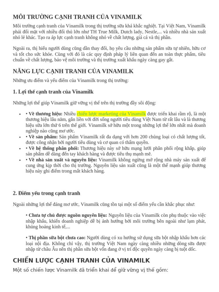 Môi Trư NG C NH Tranh C A Vinamilk 1 | PDF