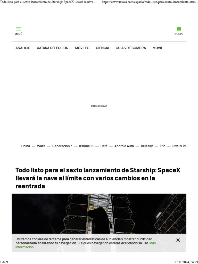 Todo Listo para El Sexto Lanzamiento de Starship - SpaceX Llevará La Nave Al Límite Con Varios ...