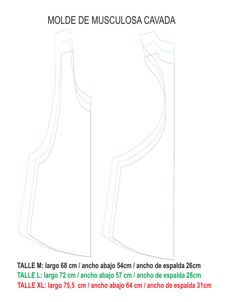 Molde Musculosa Cavada Talles M a XL | PDF