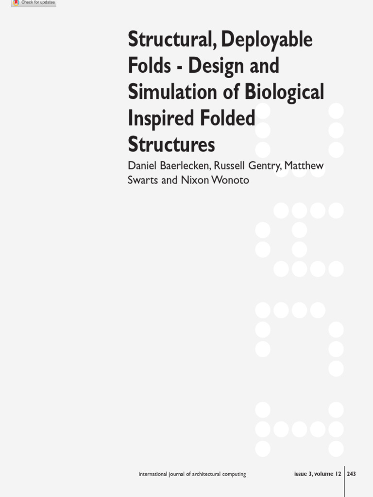 Structural, Deployable Folds - Design and Simulation of Biological Inspired Folded Structures ...