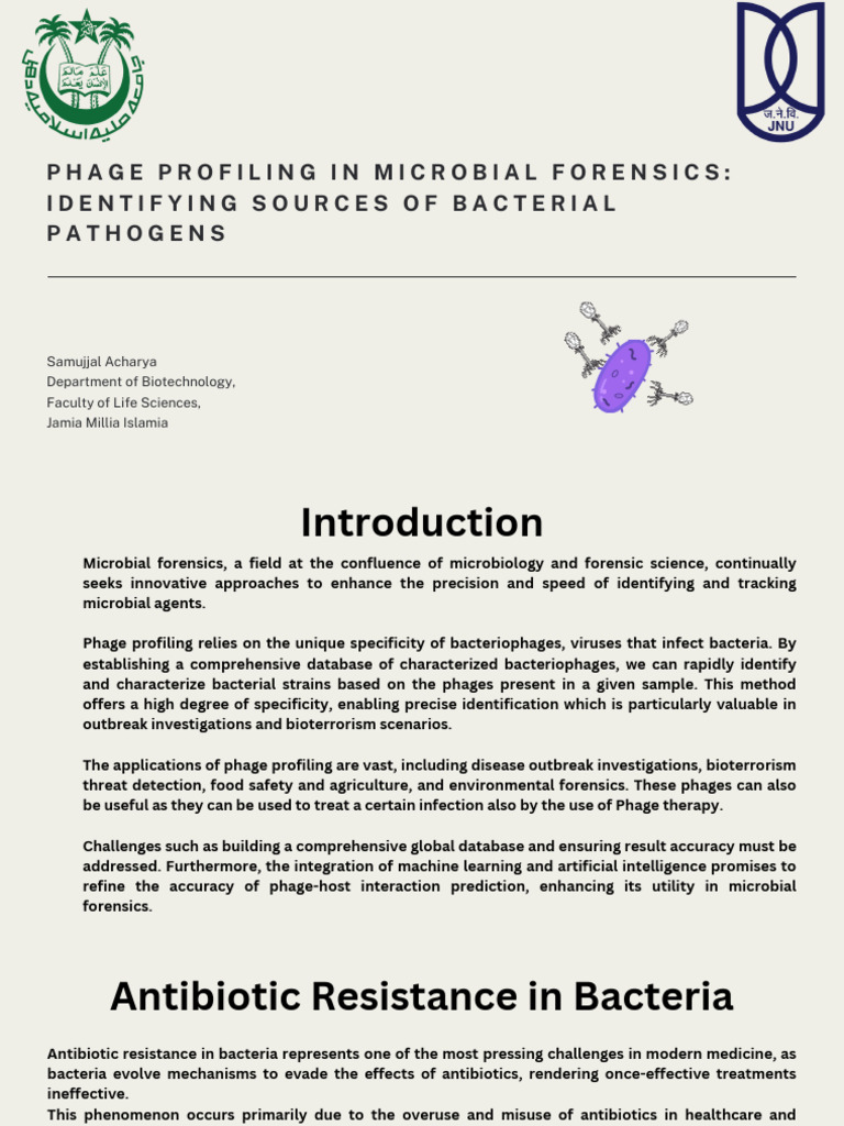 Phage Profiling in Microbial Forensics Identifying Sources of Bacterial ...